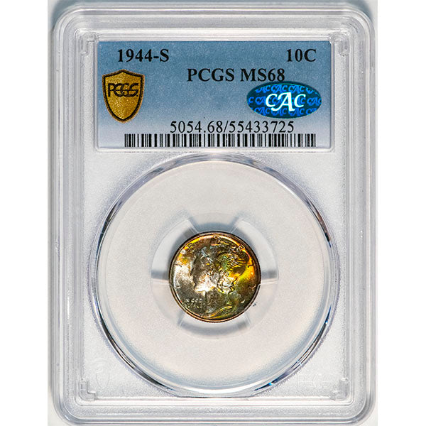 (5054) 1944-S 10C PCGS MS68 CAC – HLRC.com